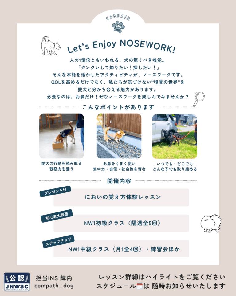 ノーズワーク体験会 | ComPath -Dog Space-